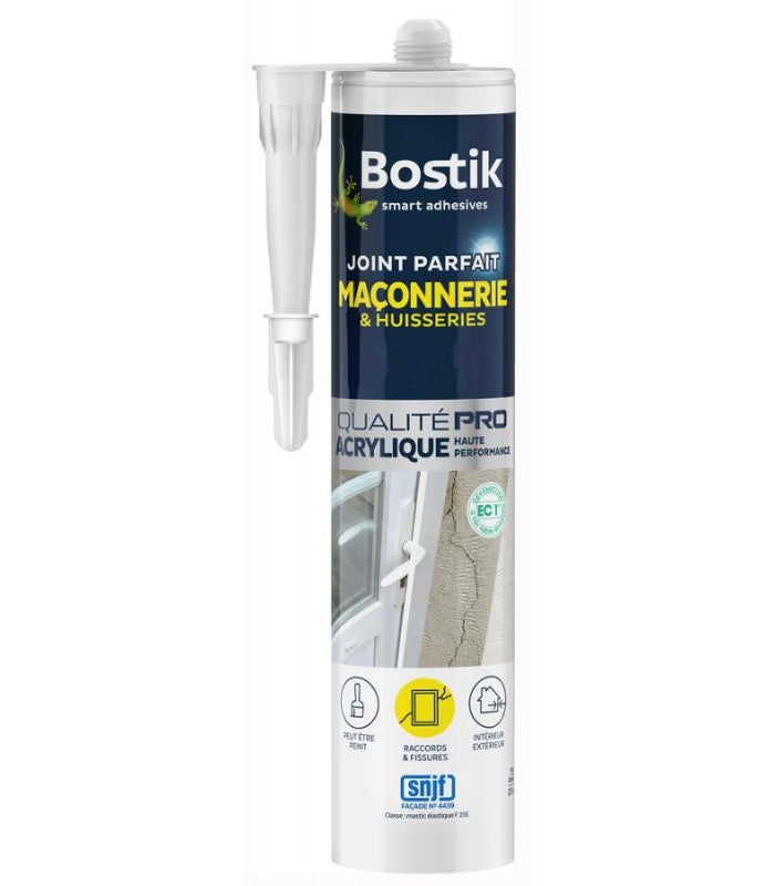 Bostik mastic acrylique Parfait Maçonnerie et Portes 280ml (Gris ...