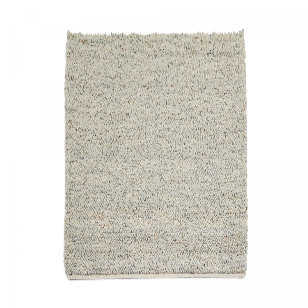 Tapis salon 200x300 tissé en laine beige rectangle motif uni COBLE ...