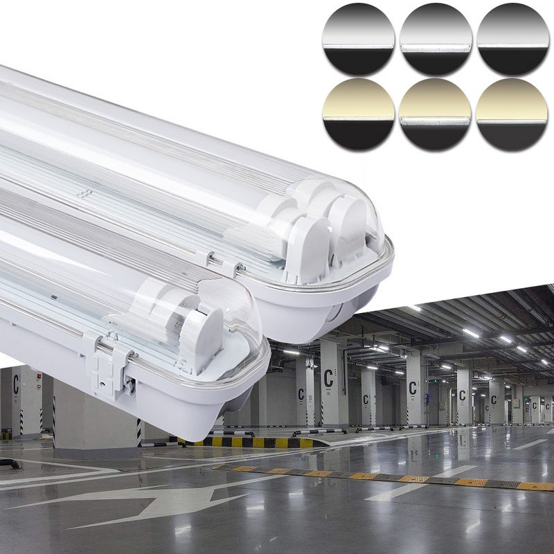 Lámpara LED 150 cm, 2 x 24 W Lámpara LED de tubo para taller, lámpara ...