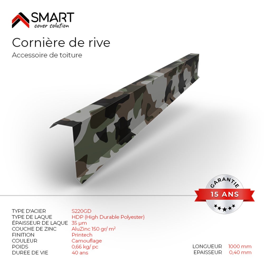 Cornière de rive - bac acier - tôle de couverture - Toiture - H12 ...