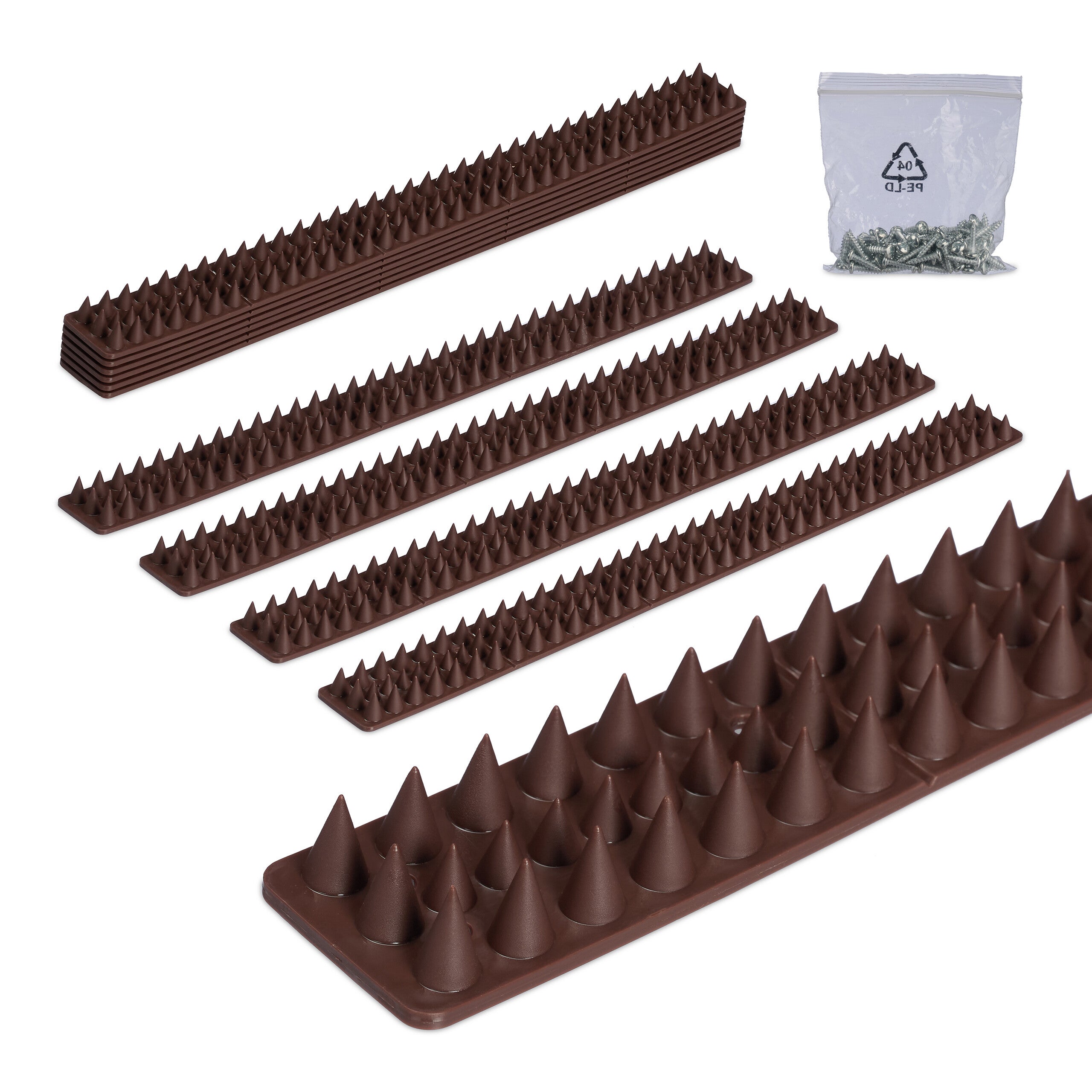 Pinchos Antipalomas, Set de 10 para Balcón y Tejado, 3 Filas, Plástico ...