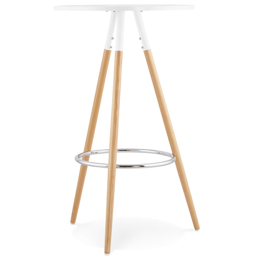 Table haute ronde 'BARY' en bois blanc | Leroy Merlin