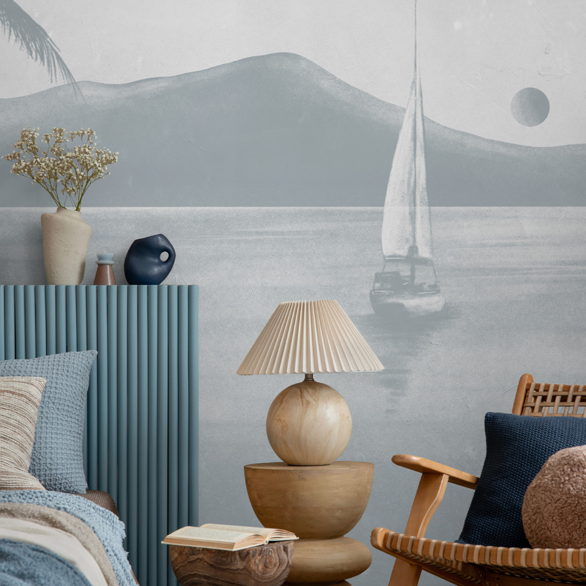 Papier peint panoramique Prendre le large Bleu 425x250cm | Leroy Merlin