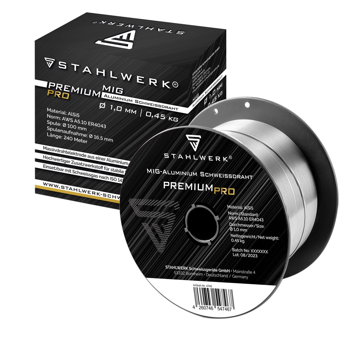 STAHLWERK Fil de soudage MIG MAG aluminium ER4043 AlSi5 1,0 mm 0,45 kg ...