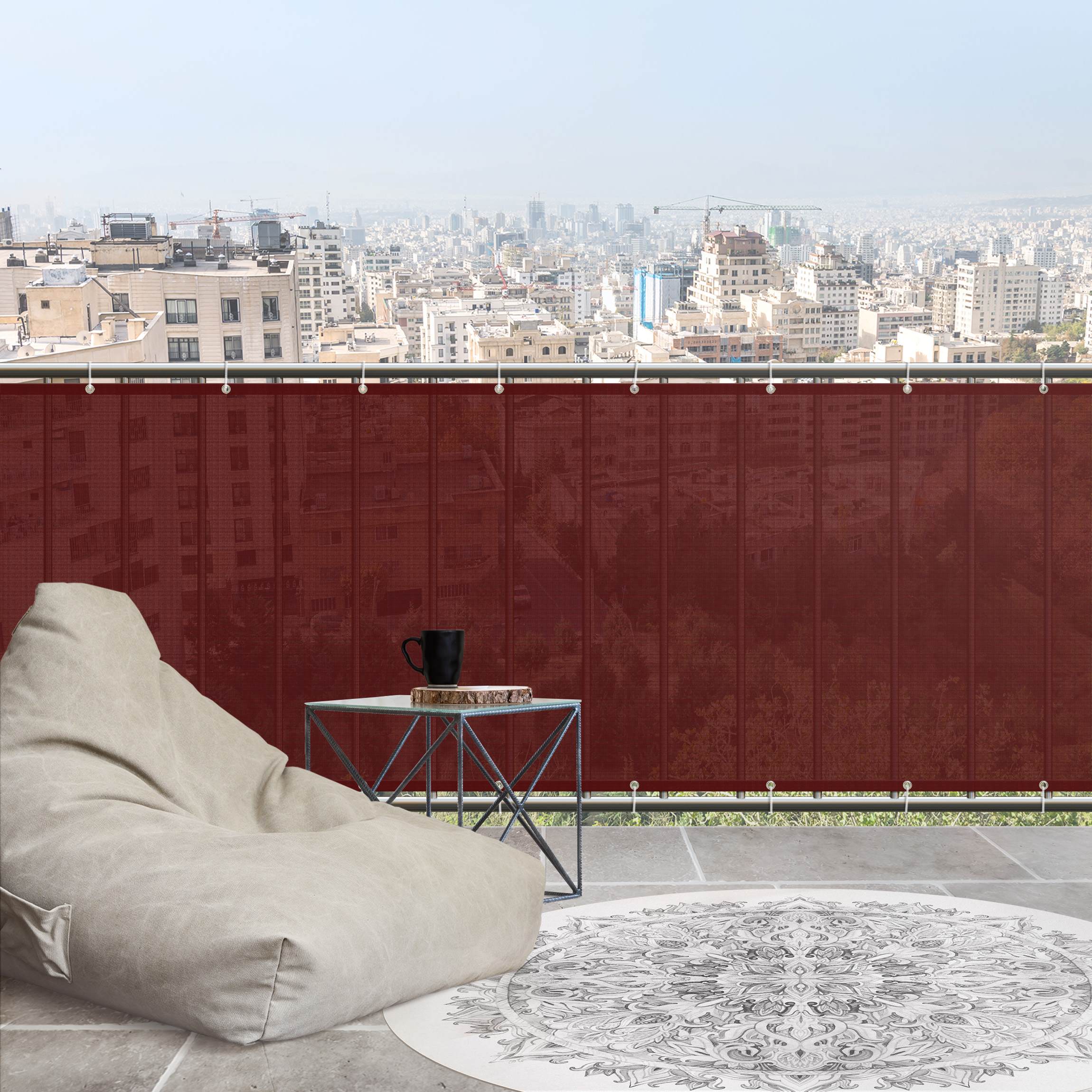 Brise-vue pour balcon - Rouge foncé 350 x 120 cm | Leroy Merlin