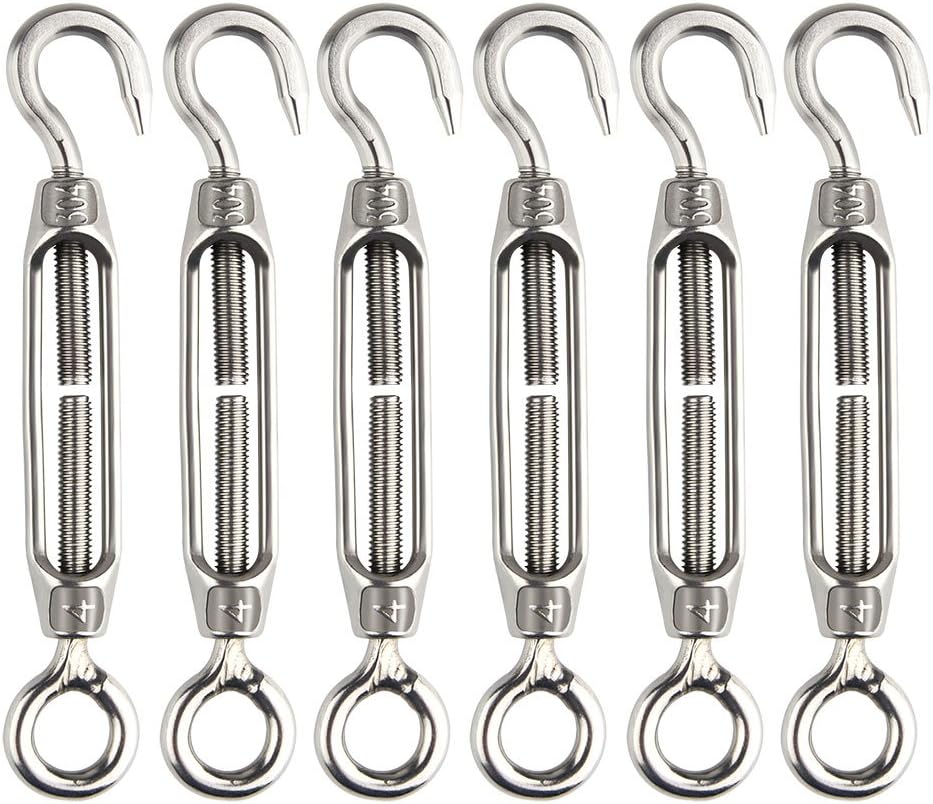 6 Pcs Tendeur De Fil Tendeur M4 En Acier Inoxydable Réglable Crochet De ...