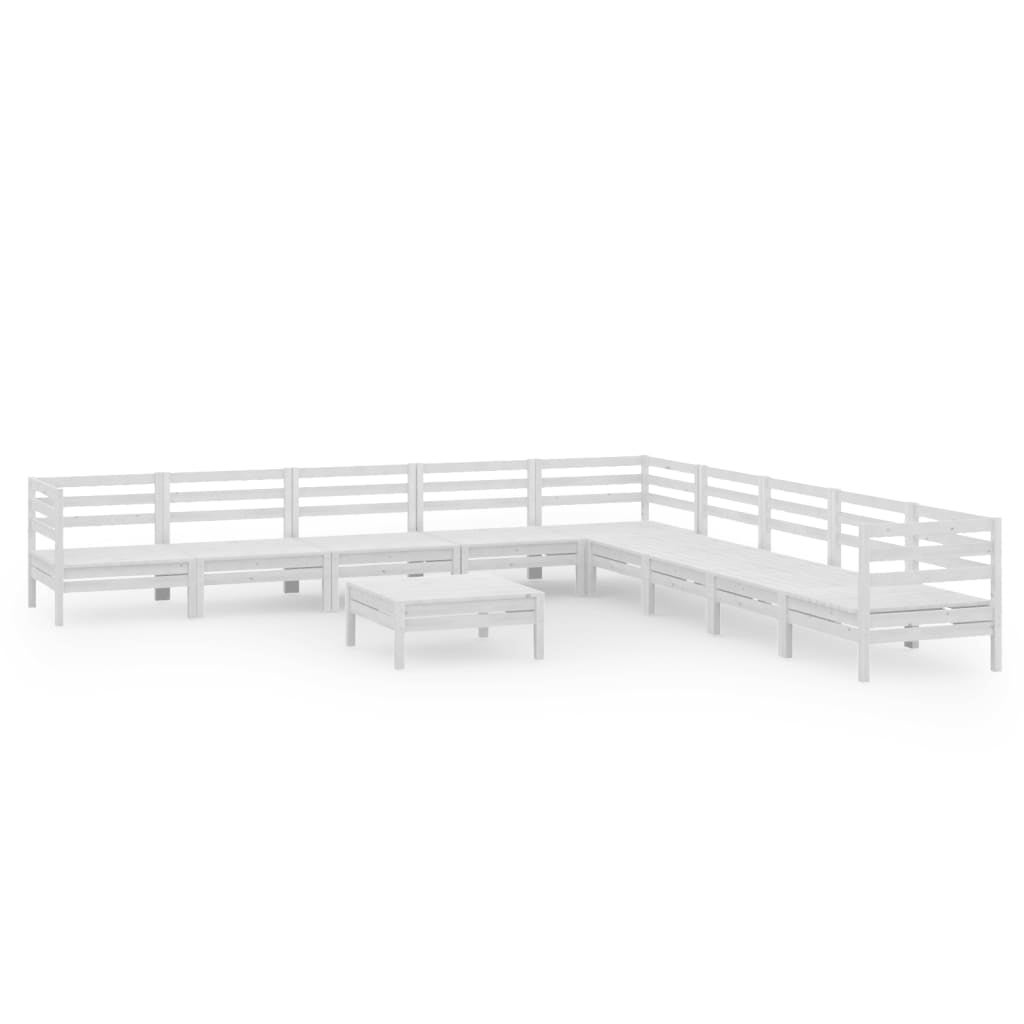Set di mobili da giardino mobili da esterno 10 pezzi legno di pino ...