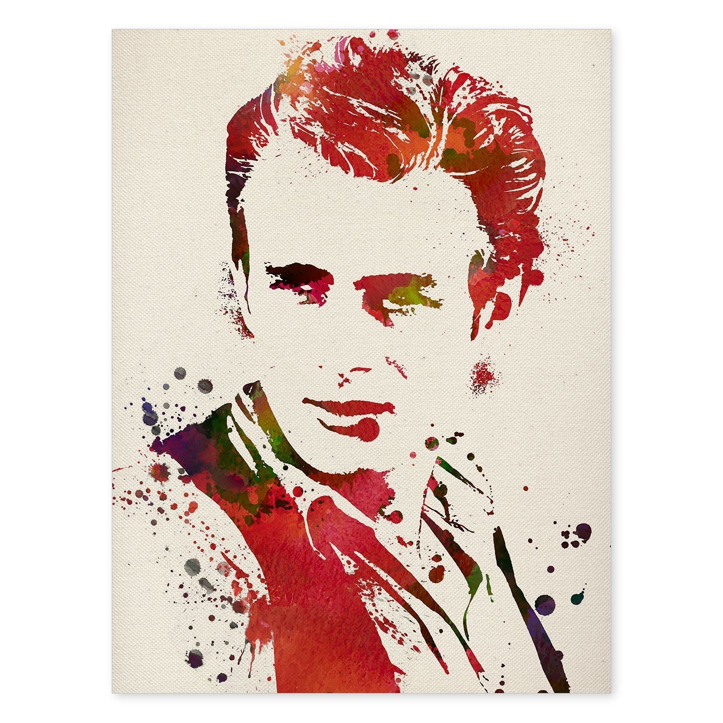 Poster De James Dean Con Diseño Acuarela. Mix De Láminas Con Estilo ...