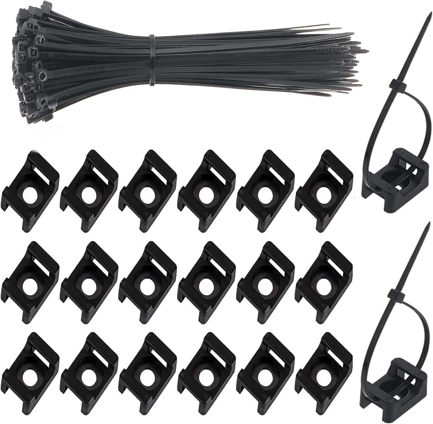 Paquete de 200 bridas de nailon de 150 mm + soportes - Organizadas ...