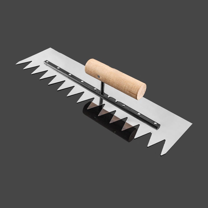 Murarz i tynkarz używający kielni, typ 15, lewa zębata końcówka ...