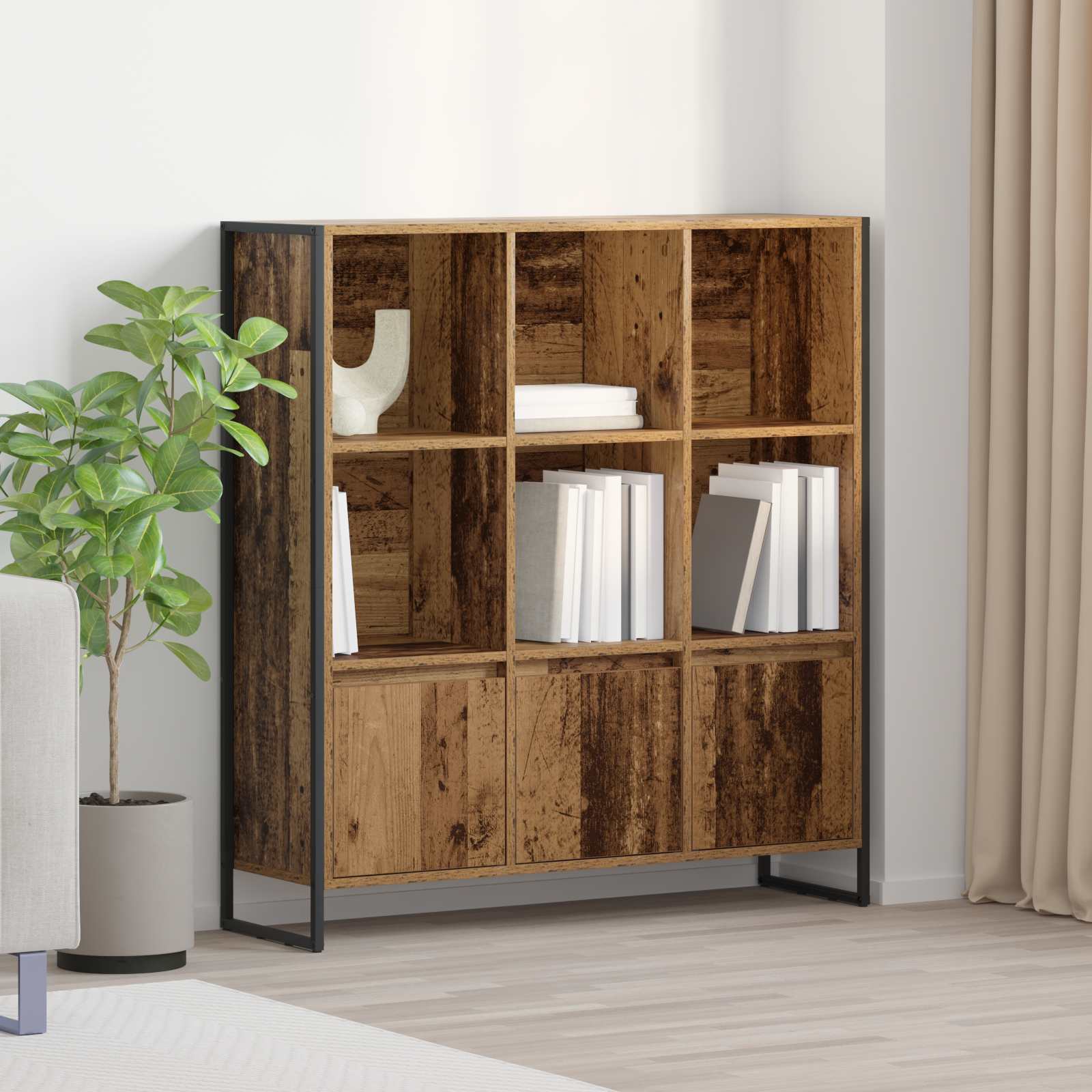 Bibliothèque 99,5 x 30 x 108 cm Bois d'ingénierie Bois Ancien | Leroy ...