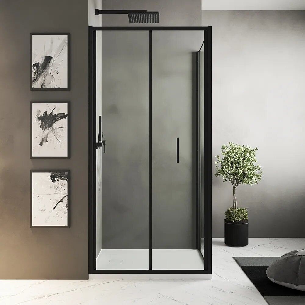Cabine de douche slim 70x100 cm avec ouverture à livre et paroi fixe ...