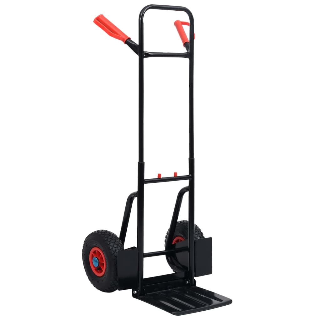Maison Exclusive - Chariot à main télescopique 200 kg Noir et rouge ...