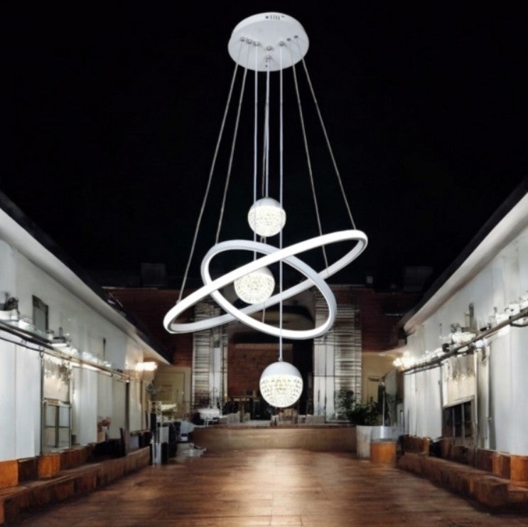 Lampadario a Led 80w con luci incorporate a led 3 colori luci a scelta ...