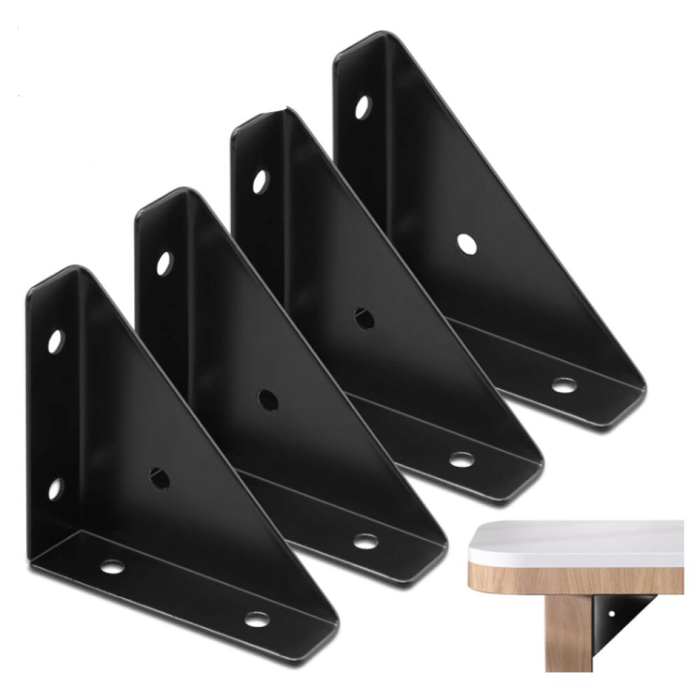 （66 mm × 66 mm）4Pcs Corner Support d'angle, support d'angle noir ...