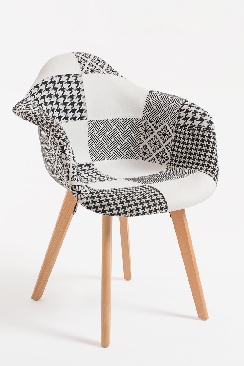 Pack 2 Sillas Belu Patchwork - Patchwork blanco y negro | Leroy Merlin