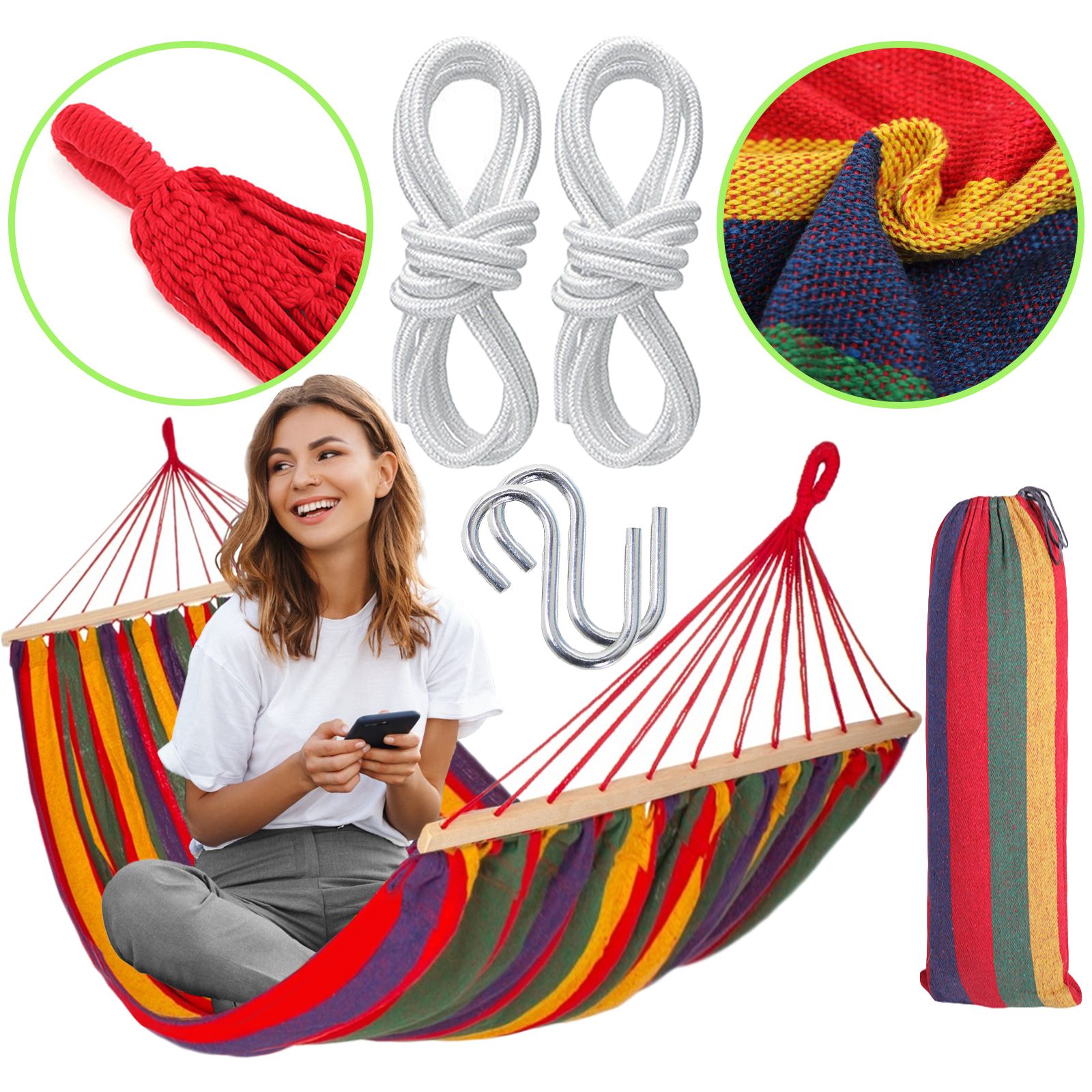 HAMACA 480145A 2-PERSON RED | Leroy Merlin