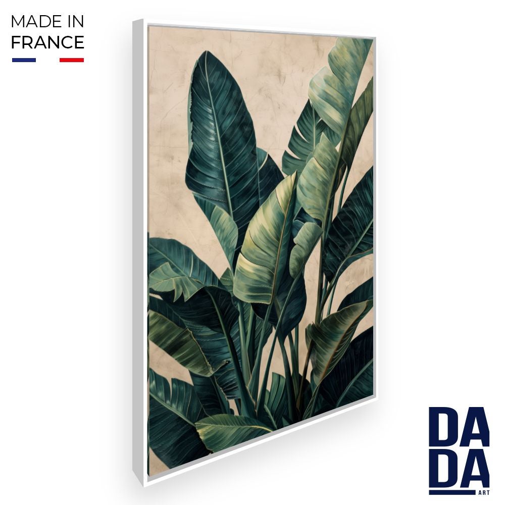 Toile encadrée Feuillage luxuriant / 50x70cm / Cadre Blanc / Fabriqué ...