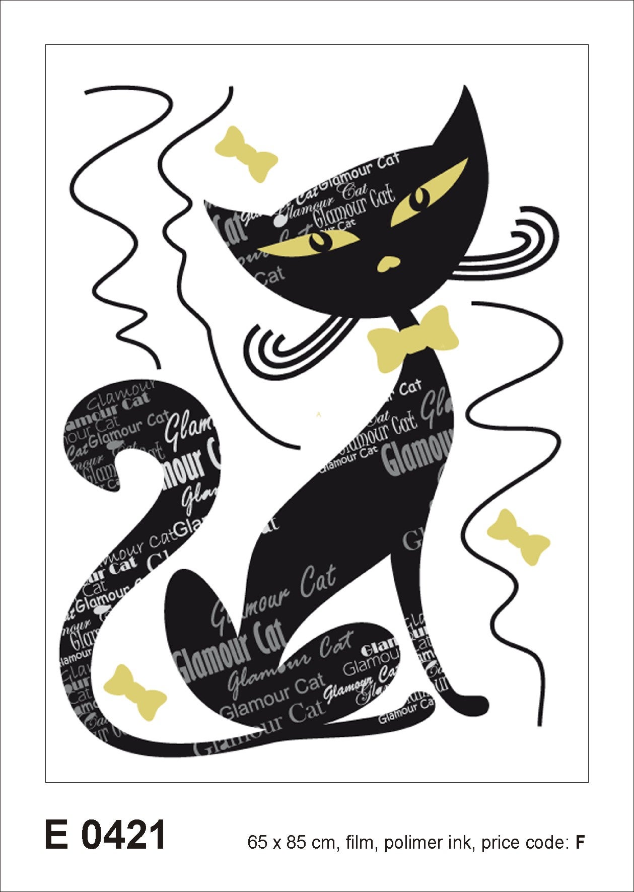 Sticker Décoratif chat noir - 65 x 85 cm - Sanders & Sanders | Leroy Merlin