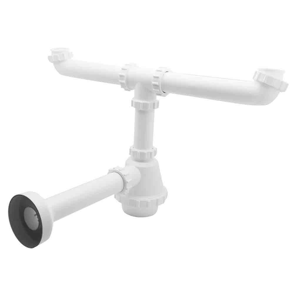 SIPHON PVC 2 VOIES AVEC VIDAGE POUR INOX 1"1/2 Diam. 40 | Leroy Merlin