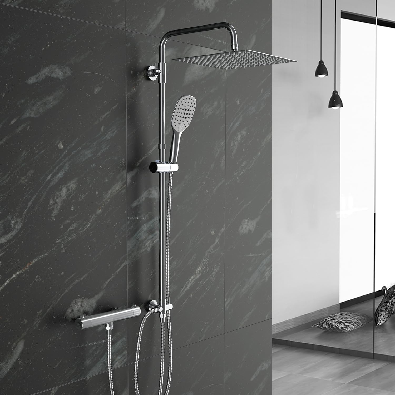 Görbach Colonne de Douche Thermostatique avec Robinetterie Système à ...