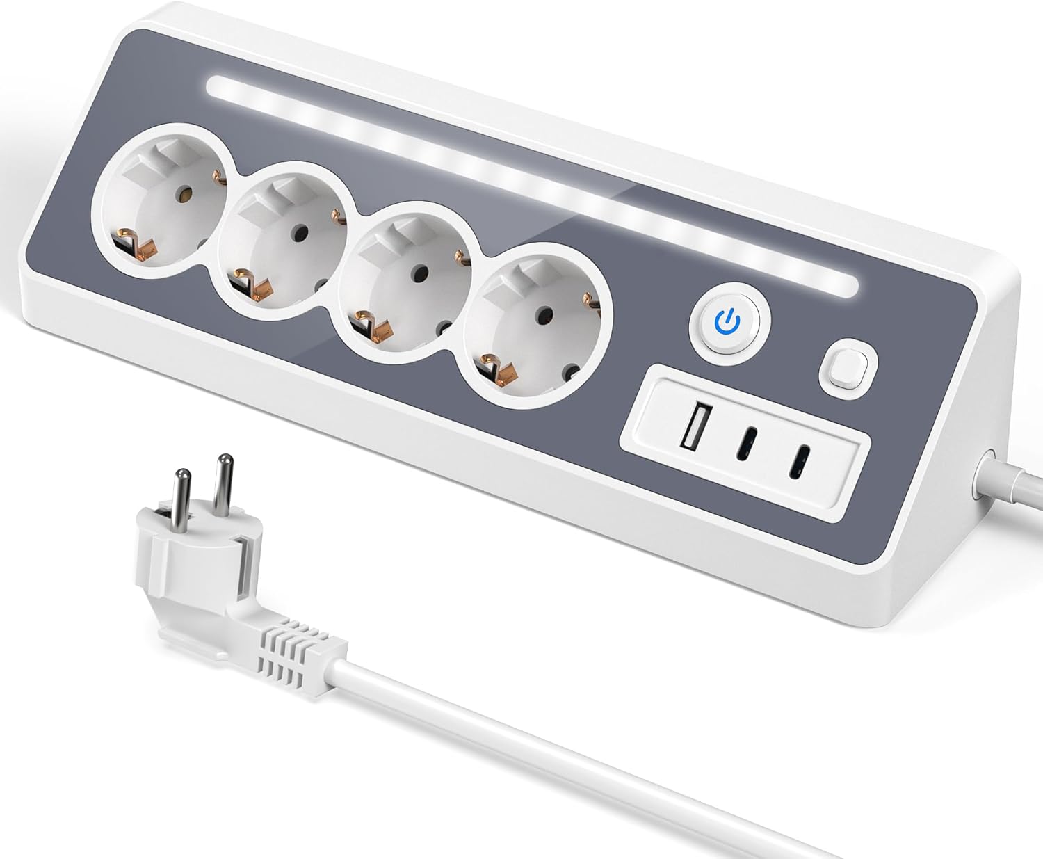 Multiprise de Bureau, 4 Prises avec USB et 2 Types C, 16 A, 3680 W, 2 ...