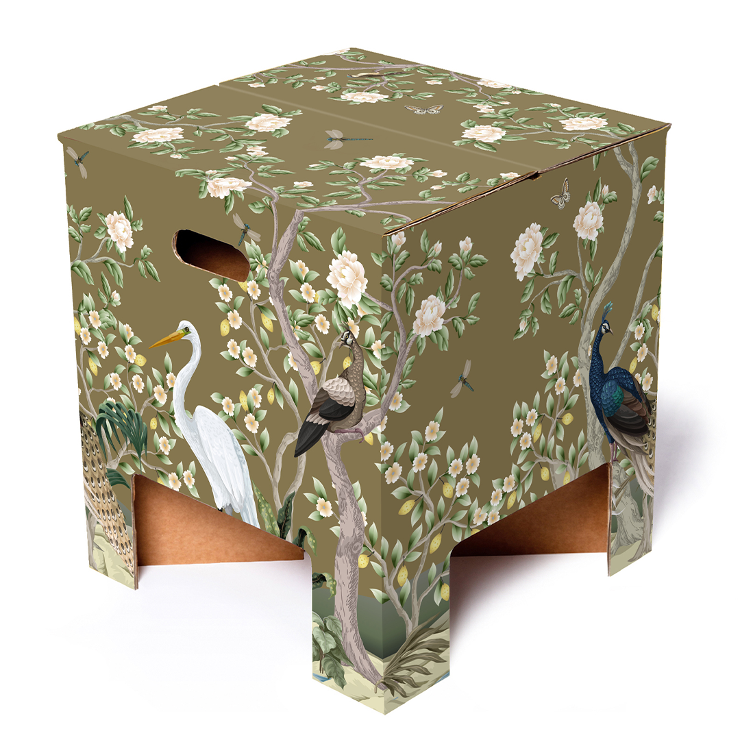 Dutch Design Brand Tabouret en carton - 30x30x34cm - Golden Paradise ...