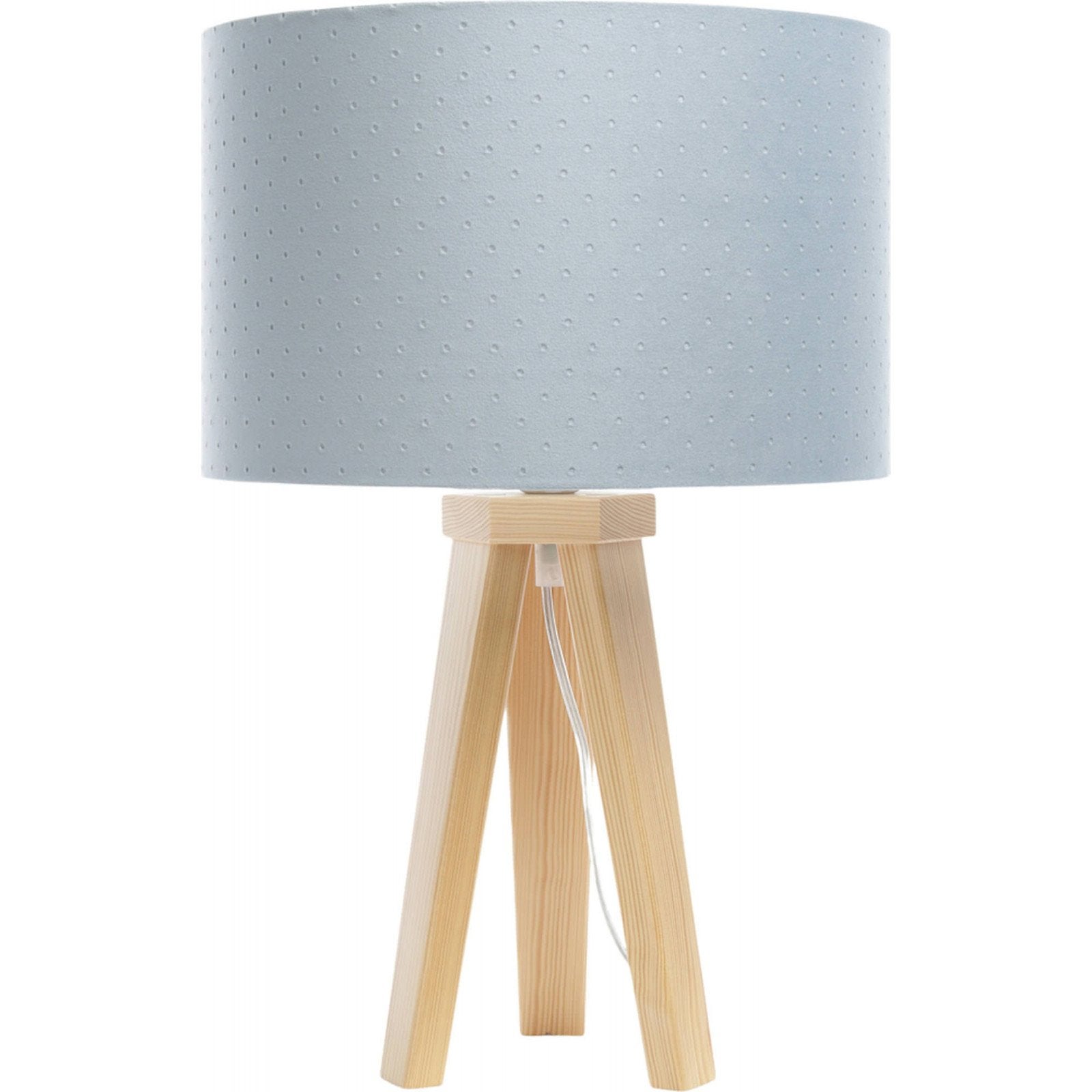 Lampe de chevet Jasmine bebe Ø 30 cm - H46 cm Tissu matelassé bleu ...