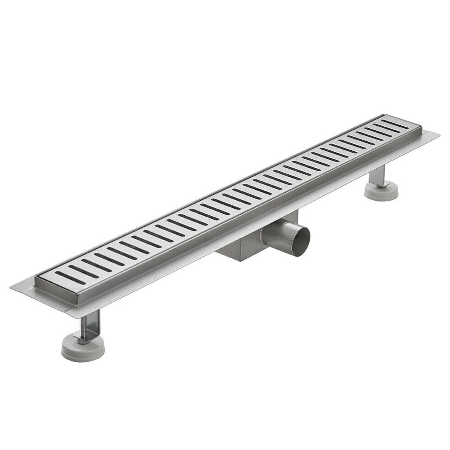 Canaleta de desagüe de Acero inox con rejilla de rayas 50 cm mod ...