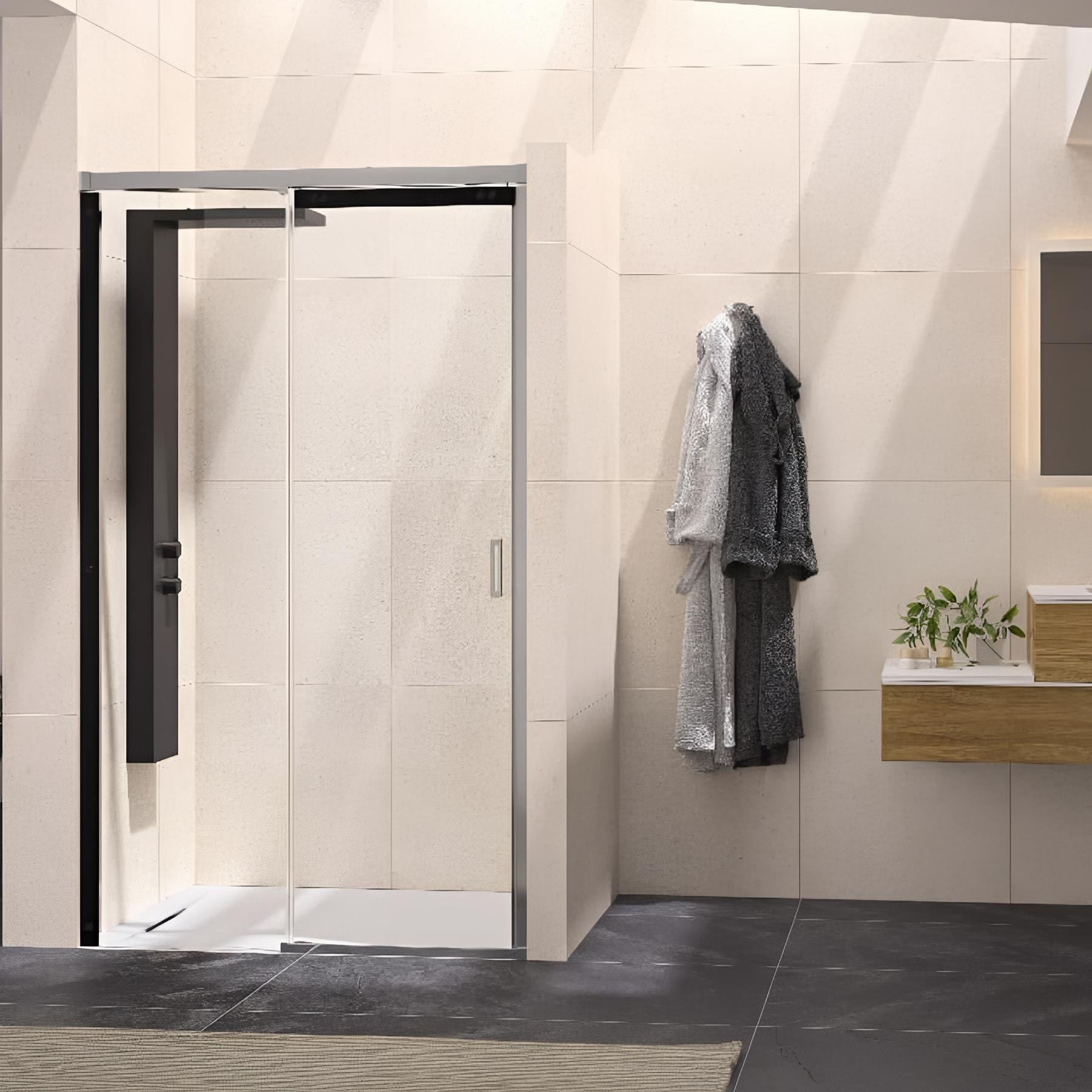 Puerta de ducha KINEDO FLAT C con cierre lento ancho 1,20m alto 2,00m ...