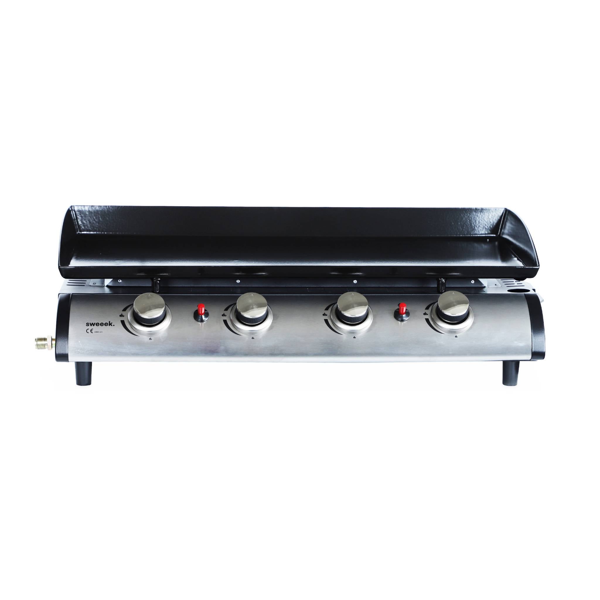 Plancha de gas con 4 quemadores de acero inoxidable,10kW, Porthos 4, Negro, 120x60x90 cm | Leroy ...