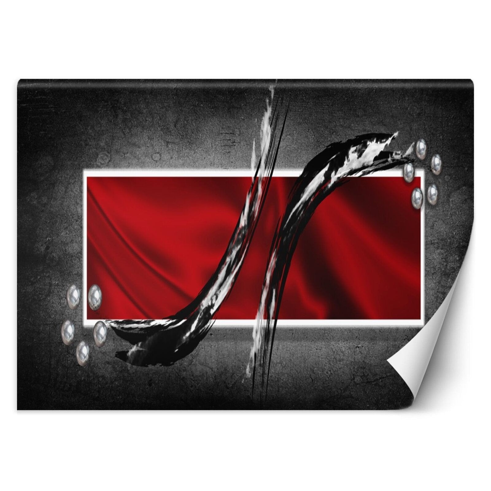 Papier peint composition géométrique en rouge - 250 x 175 cm | Leroy Merlin