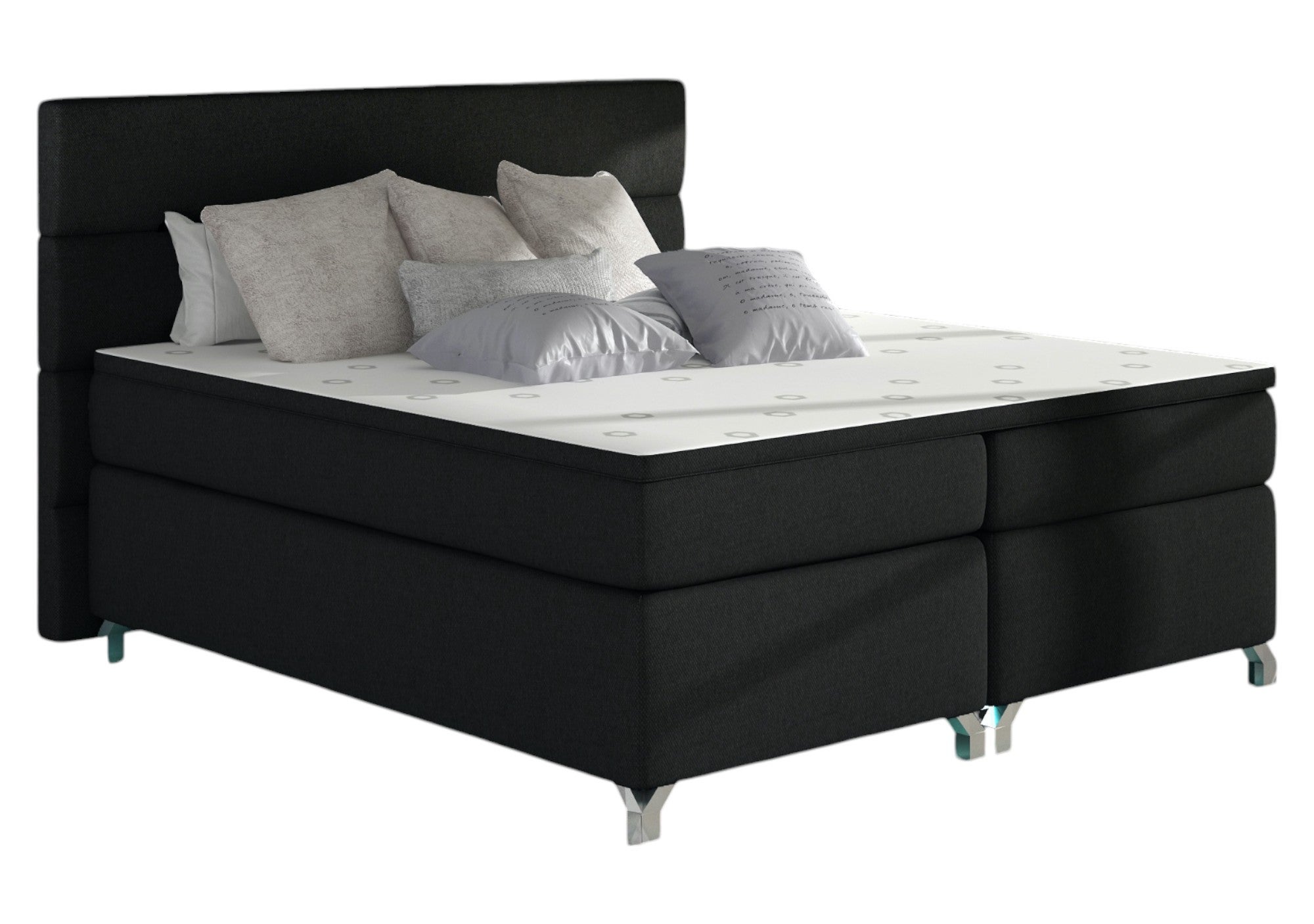 Lit boxspring 180x200 tissu noir Mador | Leroy Merlin
