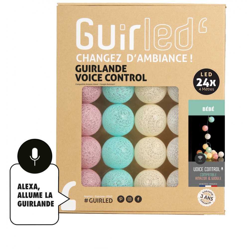 Guirlande lumineuse wifi boules coton LED USB - Alexa & Google ...