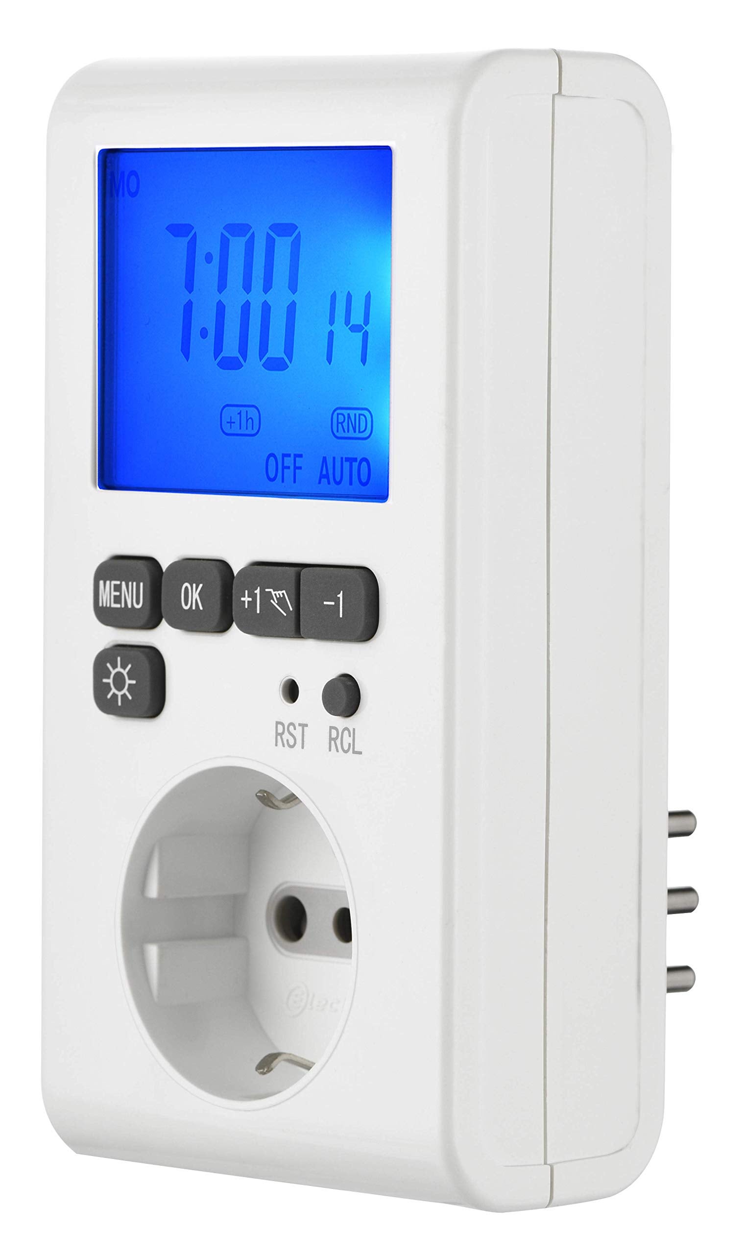 Electraline 58117 Programmatore Digitale Professionale, Schermo LCD Retroilluminato, Spina ...