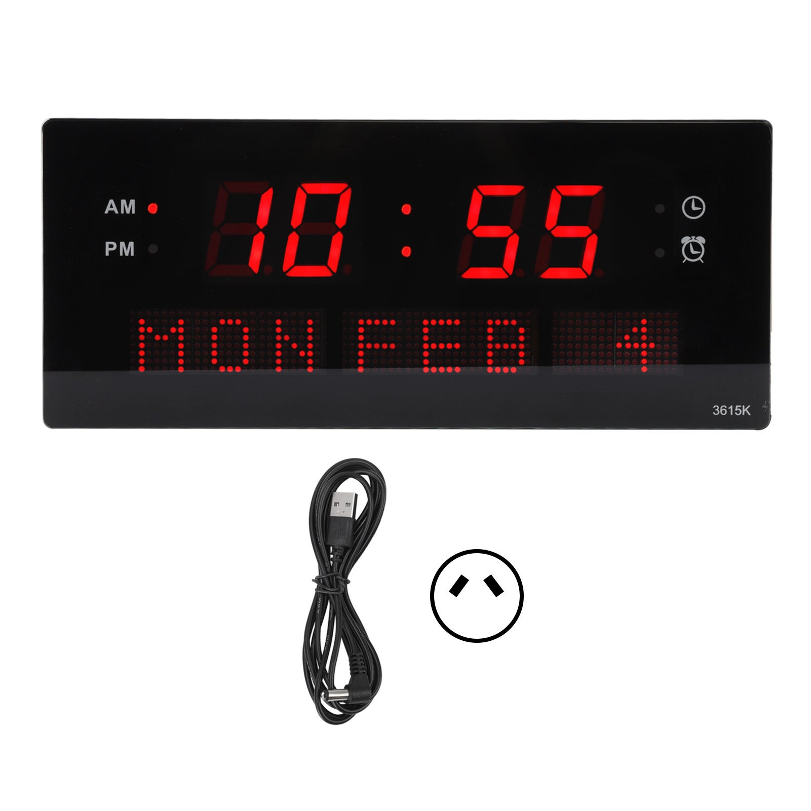 Horloge Murale LED avec Affichage Numérique et Cadre Noir, Style ...