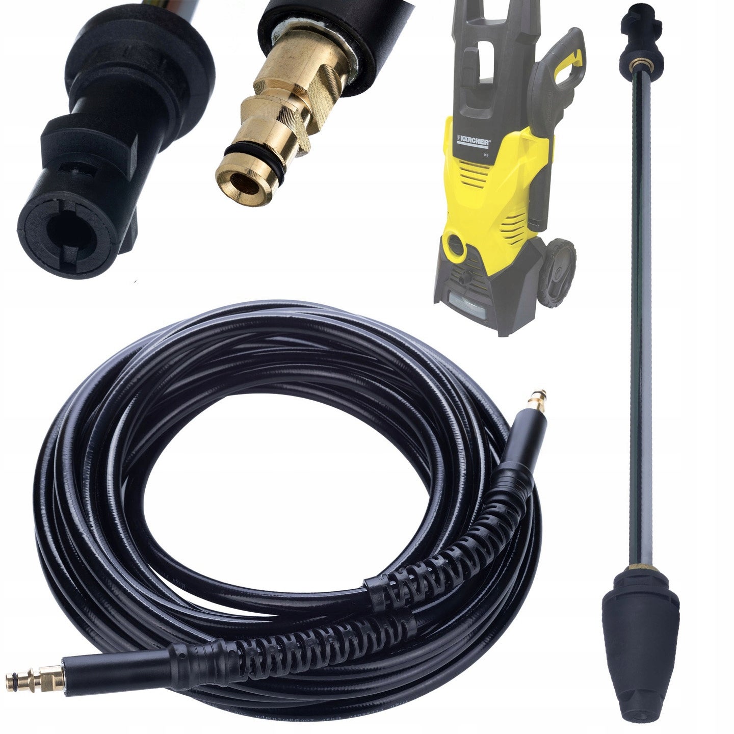 Set Tuyau Haute Pression 10m Click-Click + Lance Rotative Métal – 180 ...