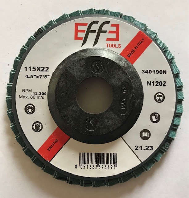 DISCO LAMINAS RADIAL EFFE ALUMINIO MM 115X22.2 GRANO 100 | Leroy Merlin