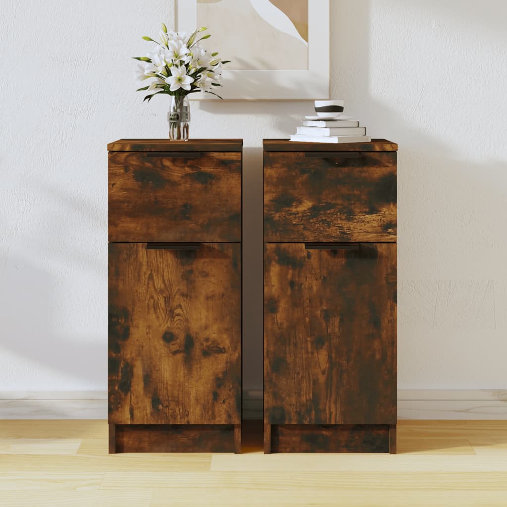 Maison Exclusive - Buffets 2 pcs Chêne fumé 30x30x70 cm Bois d'ingénierie | Leroy Merlin