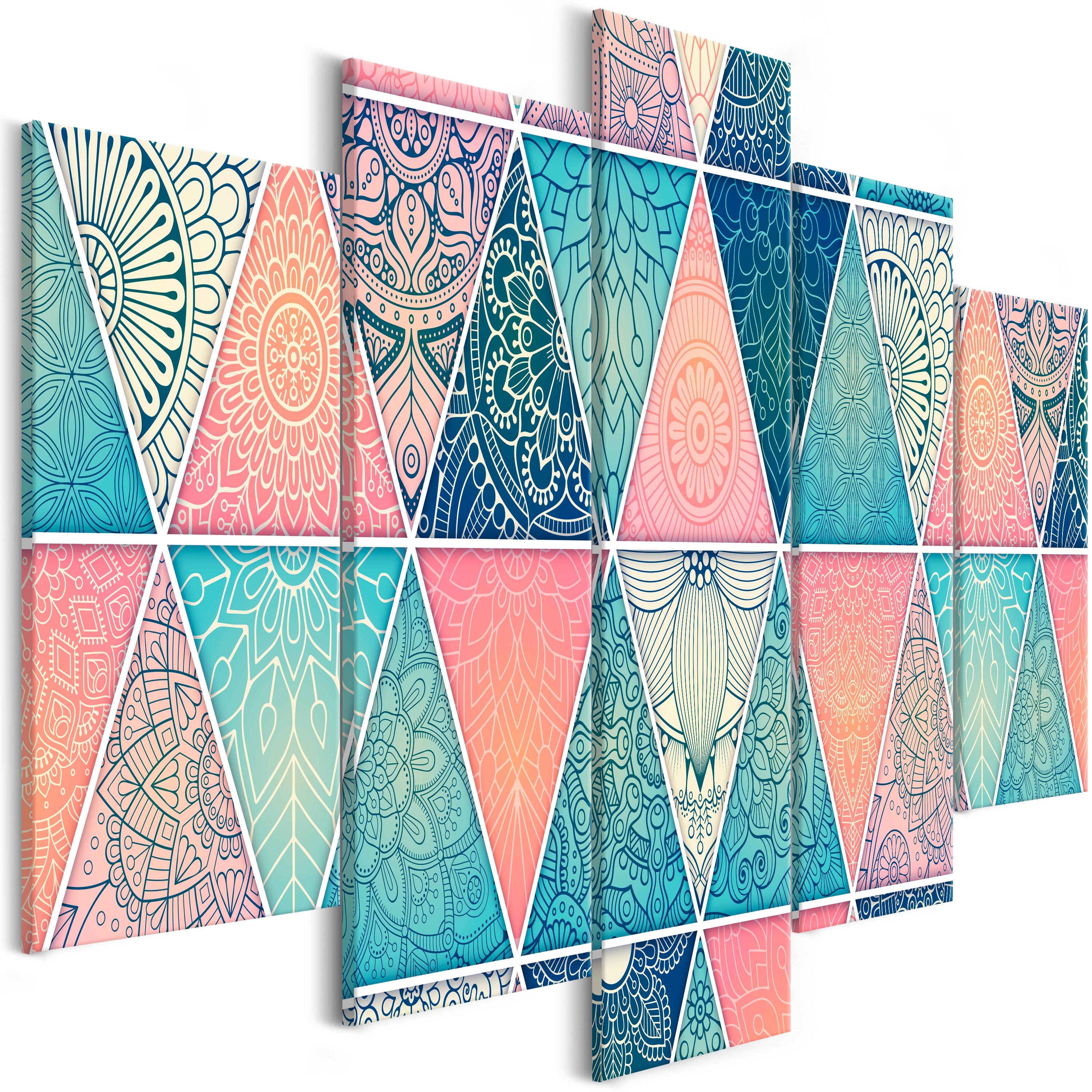 Tableau - Oriental Triangles (5 Parts) Wide 200x100 cm | Leroy Merlin