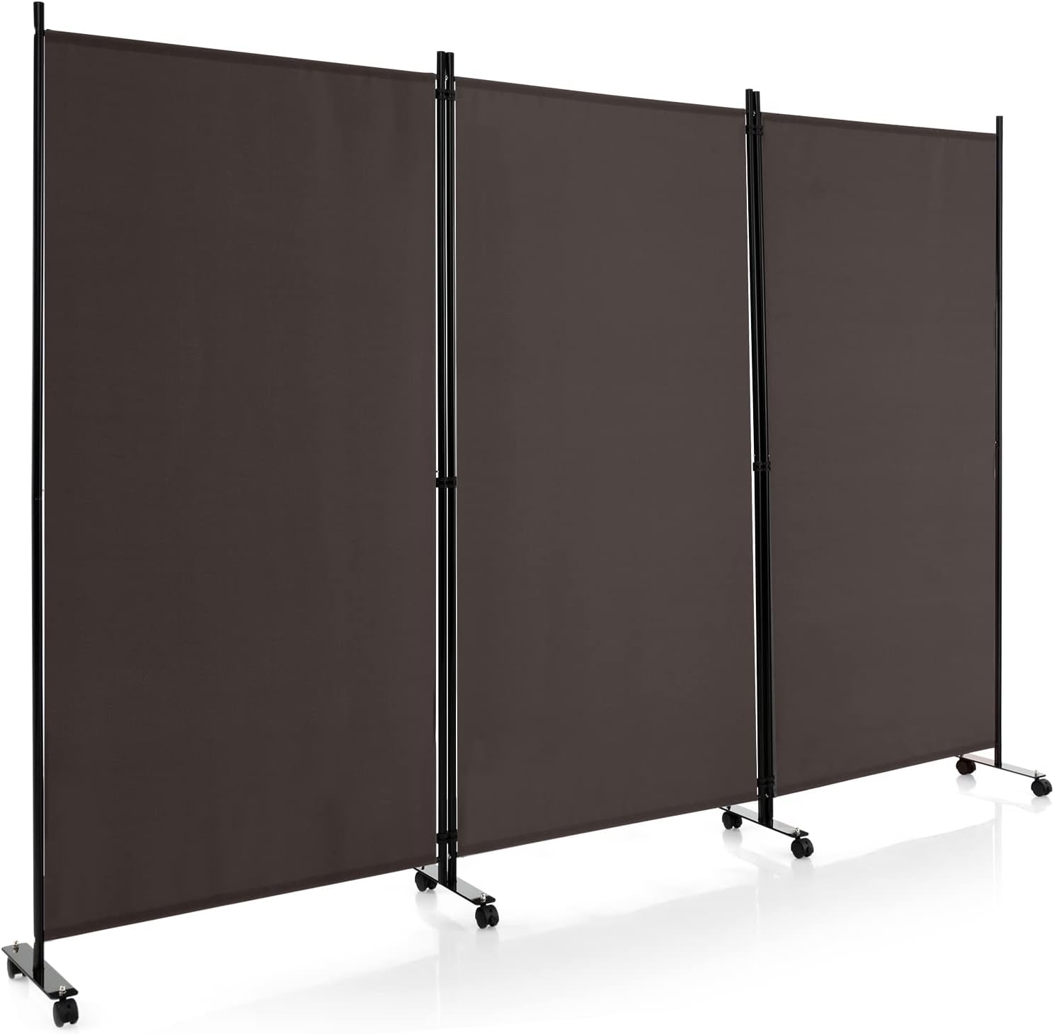 Biombo Separador de Ambientes de 3 Panel con Ruedas Bloqueables, Pared ...