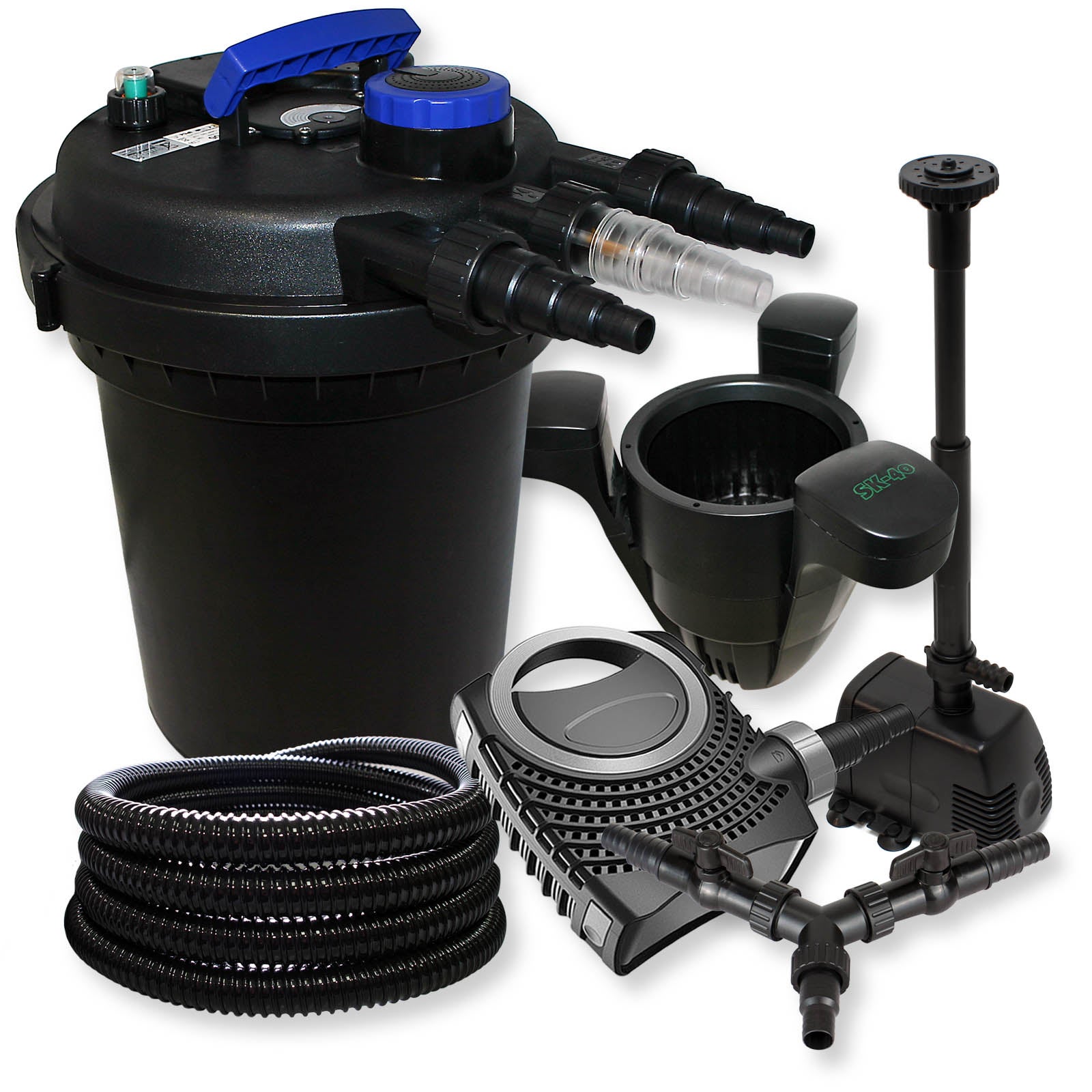 SunSun Kit complet: CPF-250 Filtre de bassin à pression jusqu’à 10000 L ...