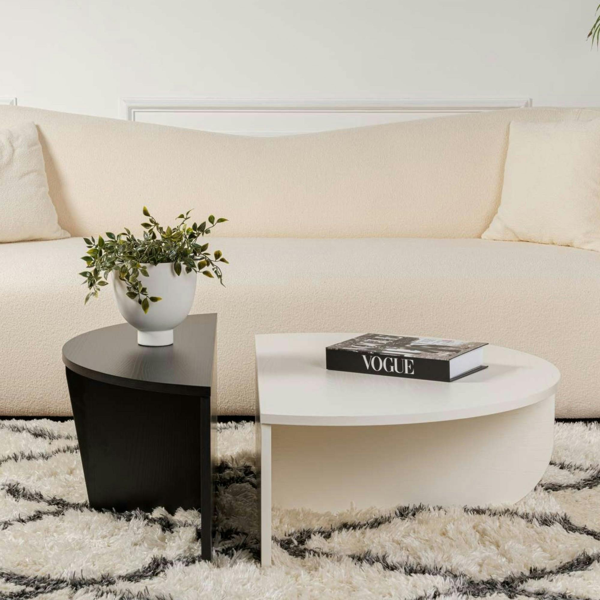 Table basse moderne noire & blanche - 2 hauteurs MARFA | Leroy Merlin