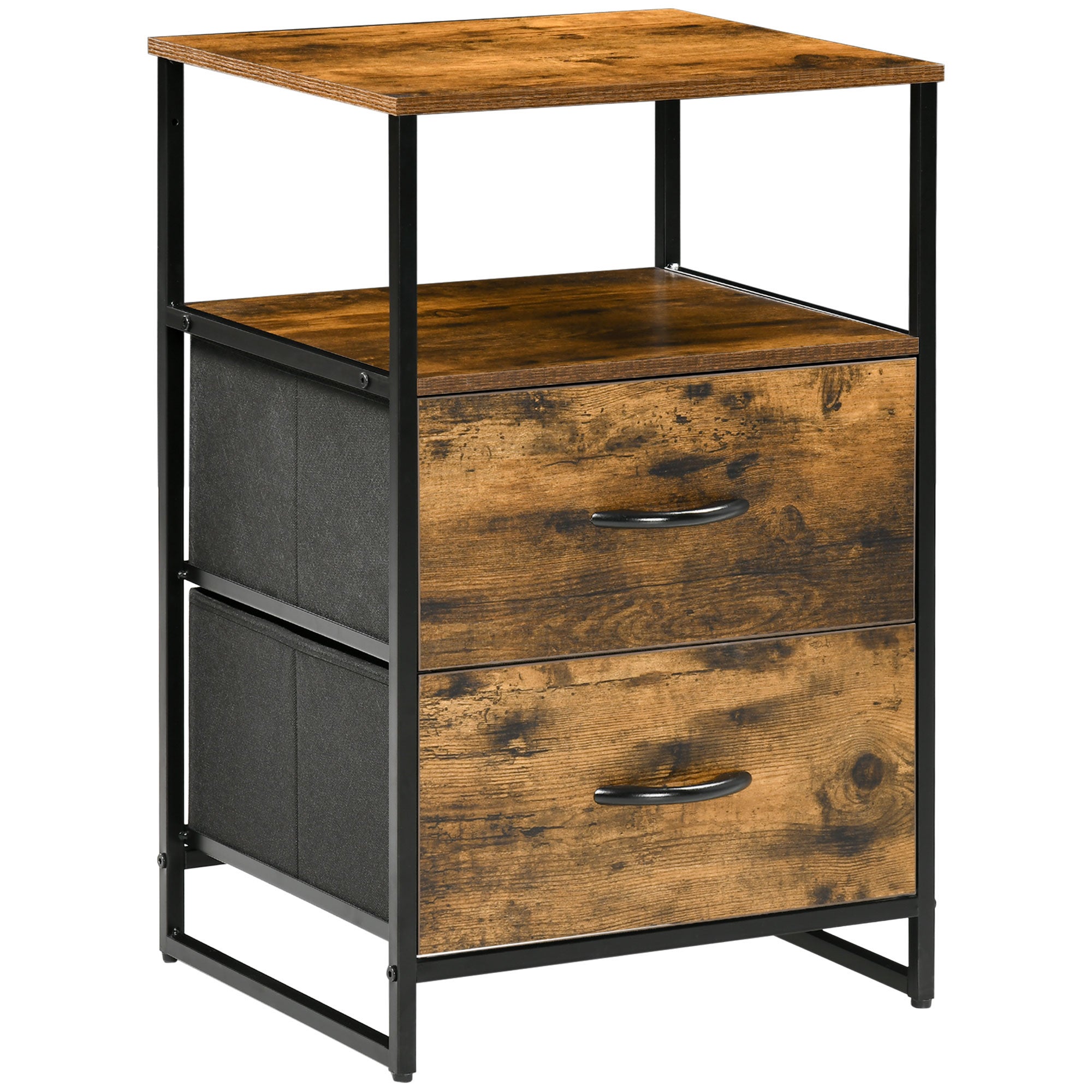 Meuble de salon , meuble d'appoint, tiroirs en tissu, MDF, structure en ...