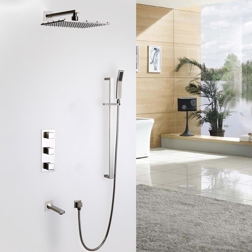 Système De Douche Thermostatique Et Bec De Baignoire Barre De Douche ...