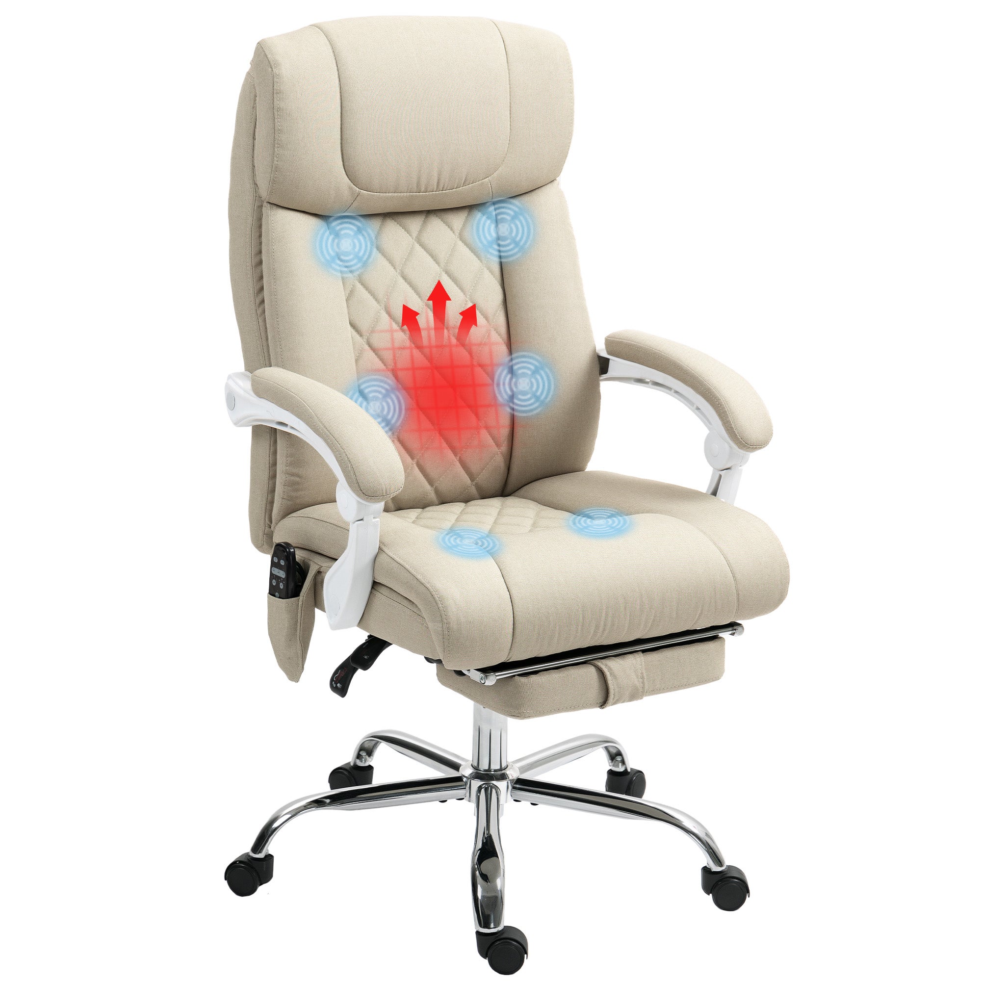 Chaise de bureau de massage à dossier haut inclinable avec repose-pieds ...