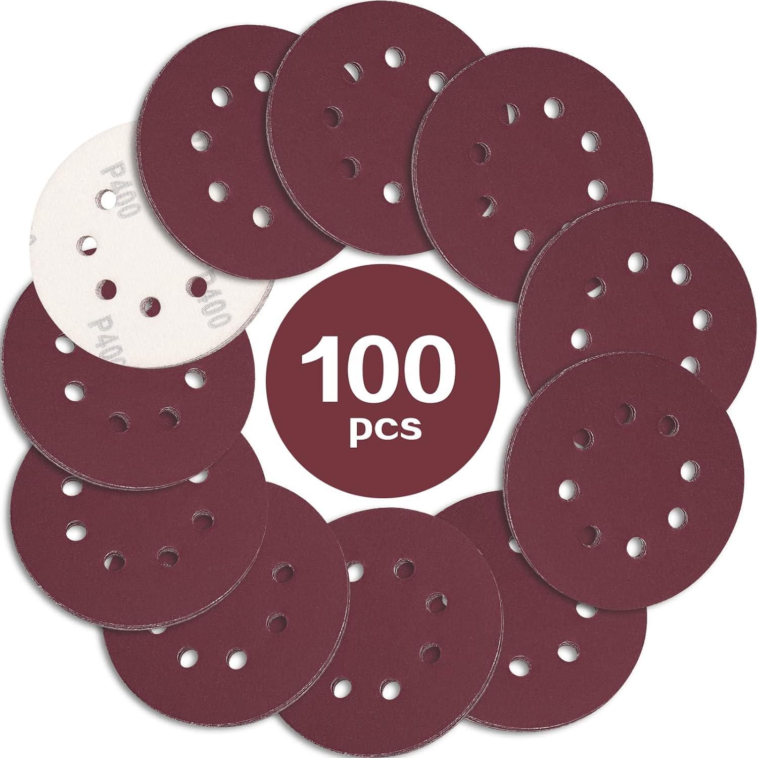 Ineasicer 100PCS Disque de Ponçage 125mm Grain 400, Disques a Poncer ...