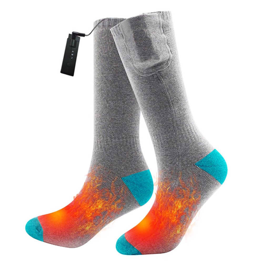 Calcetines calefactables a batería Gris / azul Gray+Blue M | Leroy Merlin