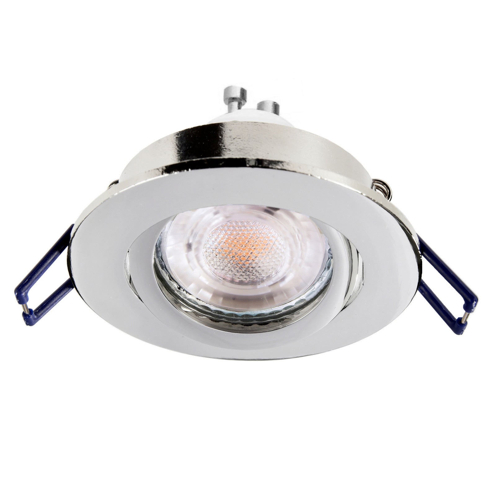 Spot encastrable LED 8W GU10 chrome poli rond trou 70mm plafonnier ...