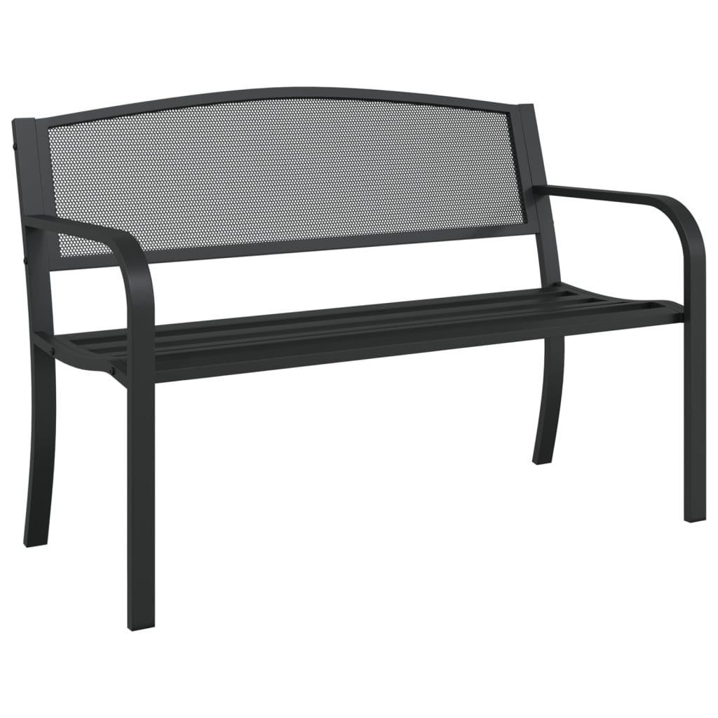 Banco de jardín de acero negro 119 cm - COMFORTXL | Leroy Merlin